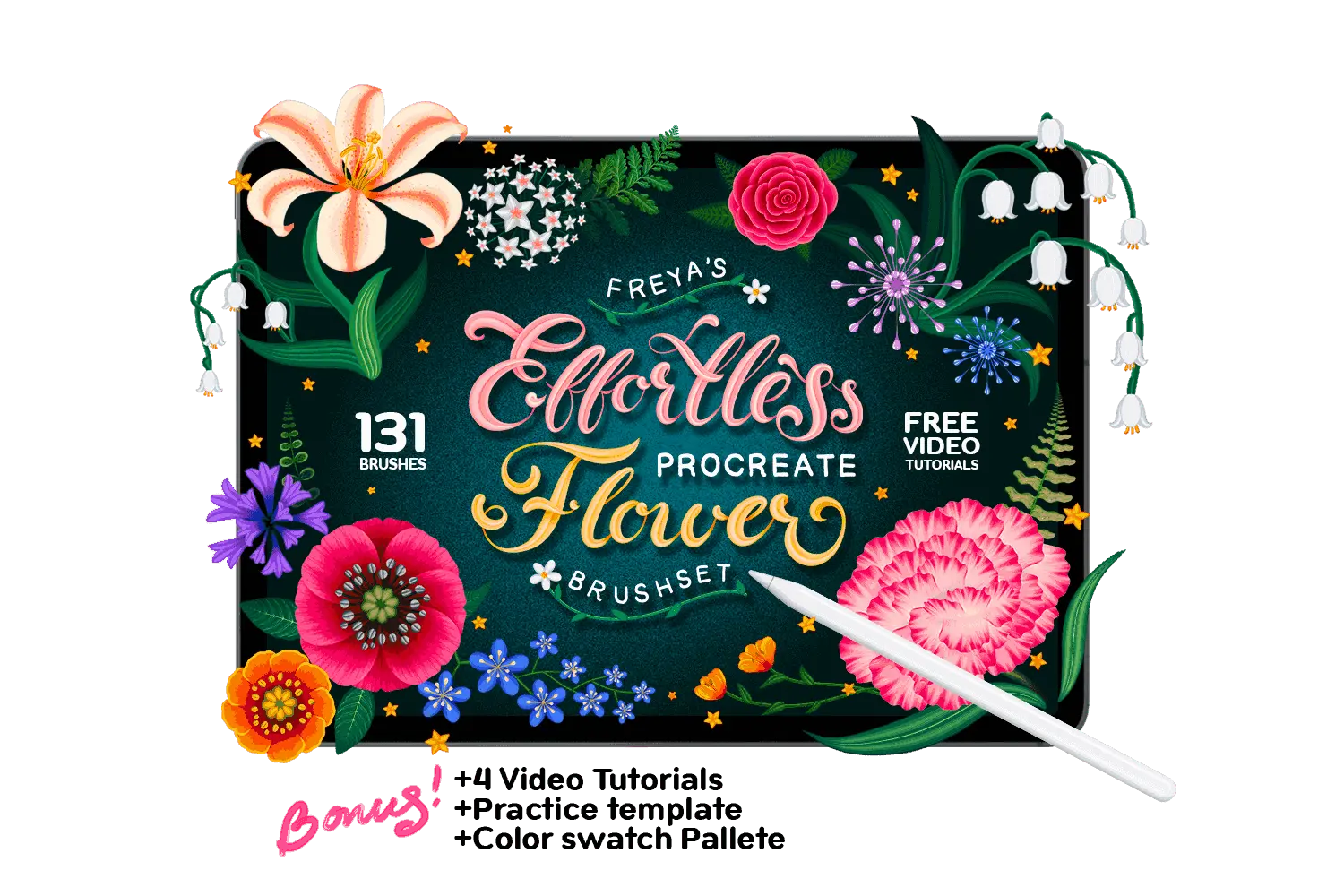 Effortless Flower Brush Set for Procreate